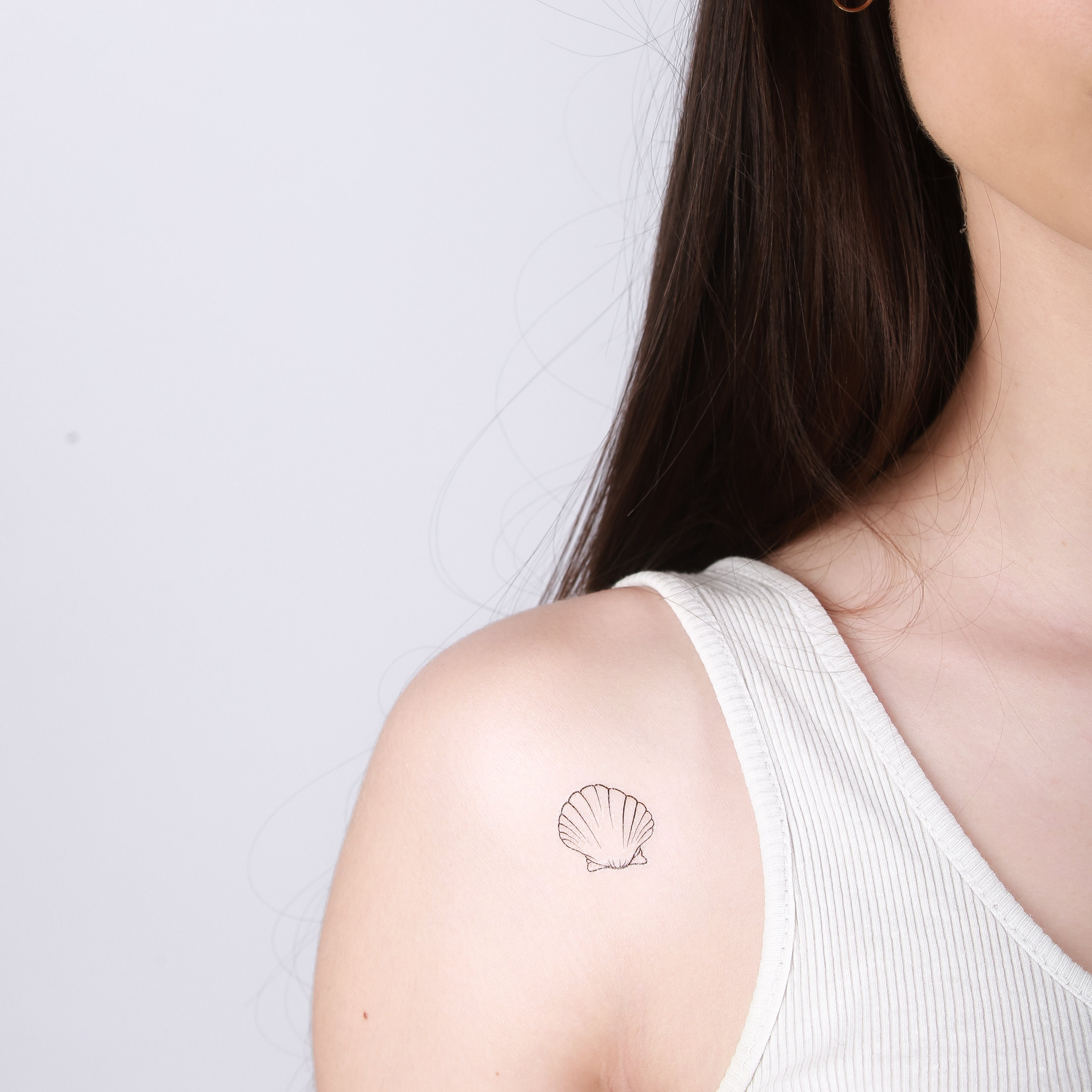 Flash Tattoos | Ephemeral scallop shell tattoo – The Flash Tattoo